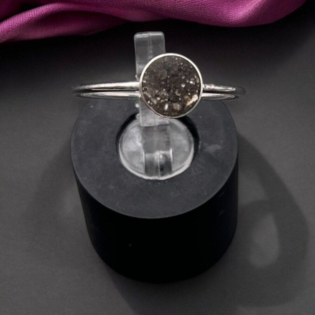 Genuine Lunar Meteorite Silver Ring: Moon Dust Jewelry, Size 7 - Etsy
