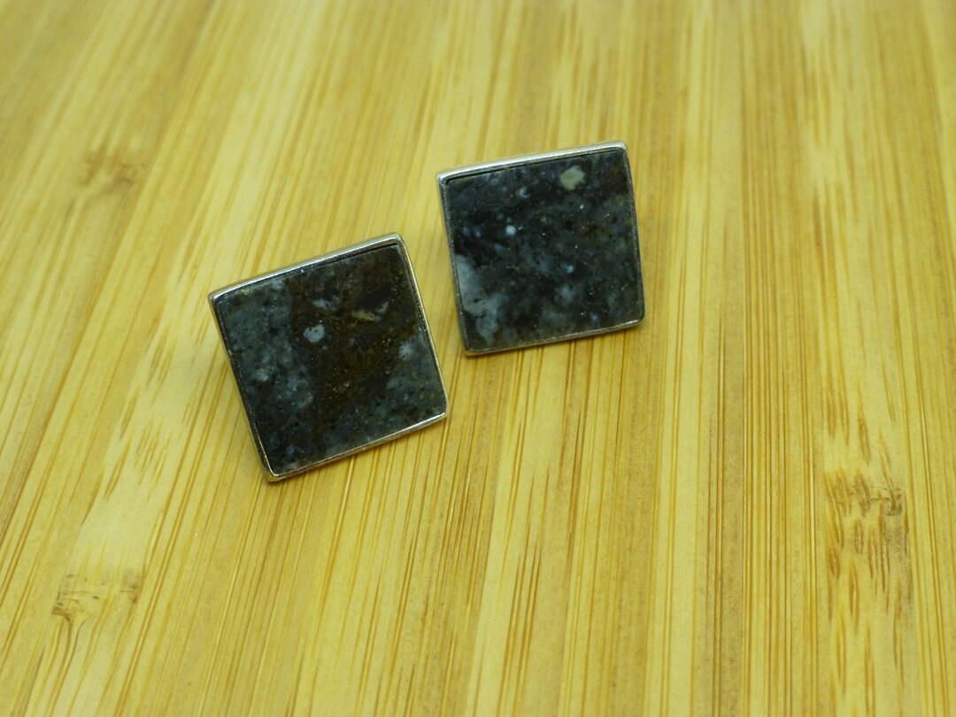 NWA 14041 Lunar Meteorite Sterling Silver Cuff Links - Etsy
