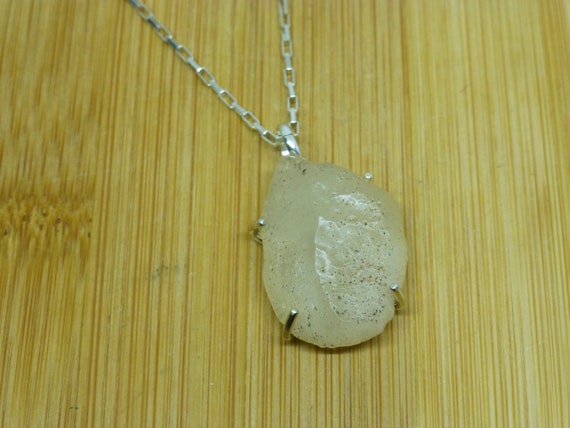 Libyan Desert Glass Silver Pendant / Necklace Meteorite | Etsy