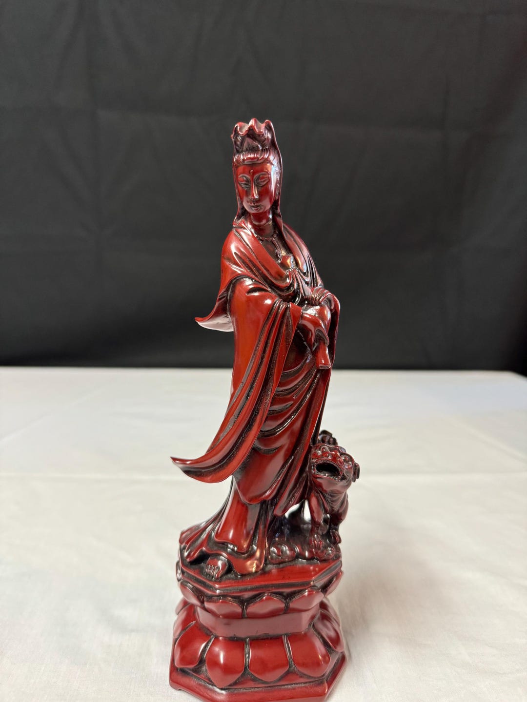 Standing Kwan-yin With Small Dog Statue - Taiwanese Manufacture - Etsy