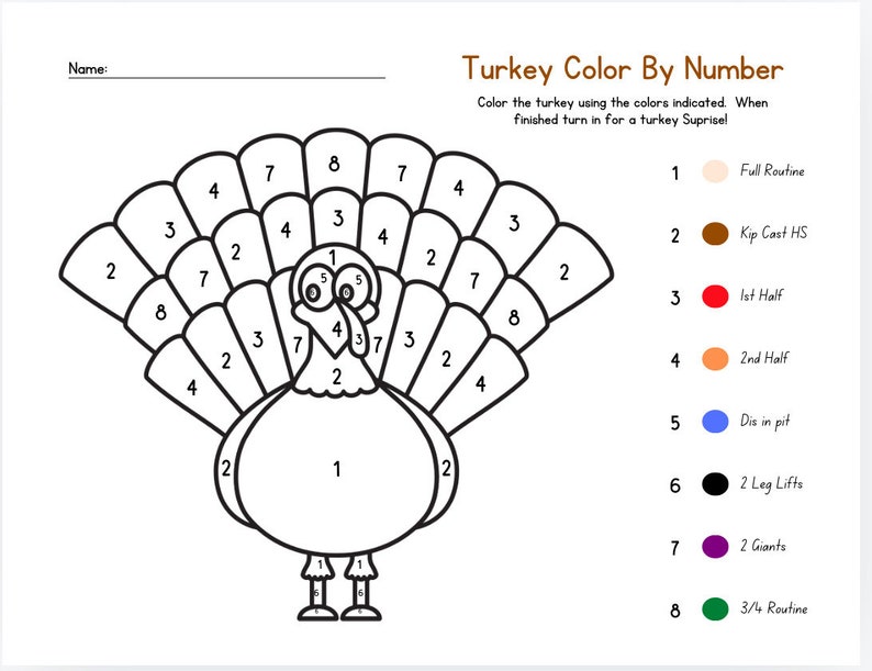 Bars Turkey: Color by Number - Etsy
