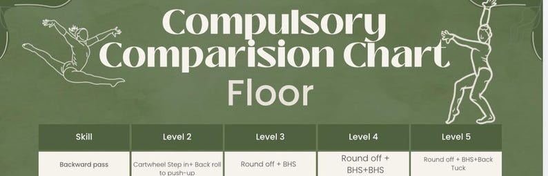 USAG Compulsory Comparison Chart-floor - Etsy
