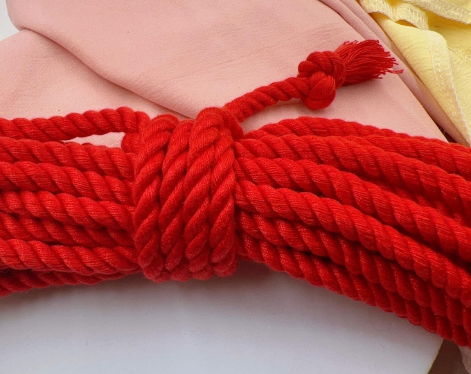 Red POSH Rope| Cotton Jute Silk Rope, Bondage Rope, Shibari Rope, BDSM ...