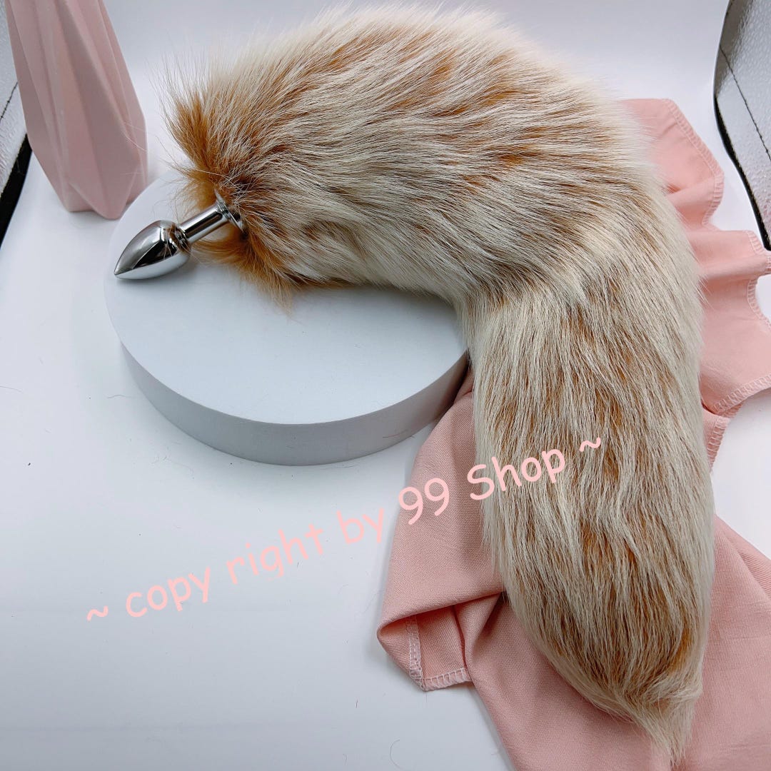 Stunning Brown Cream White Real Fox Tail Fox Tail Cosplay Anime Sexy
