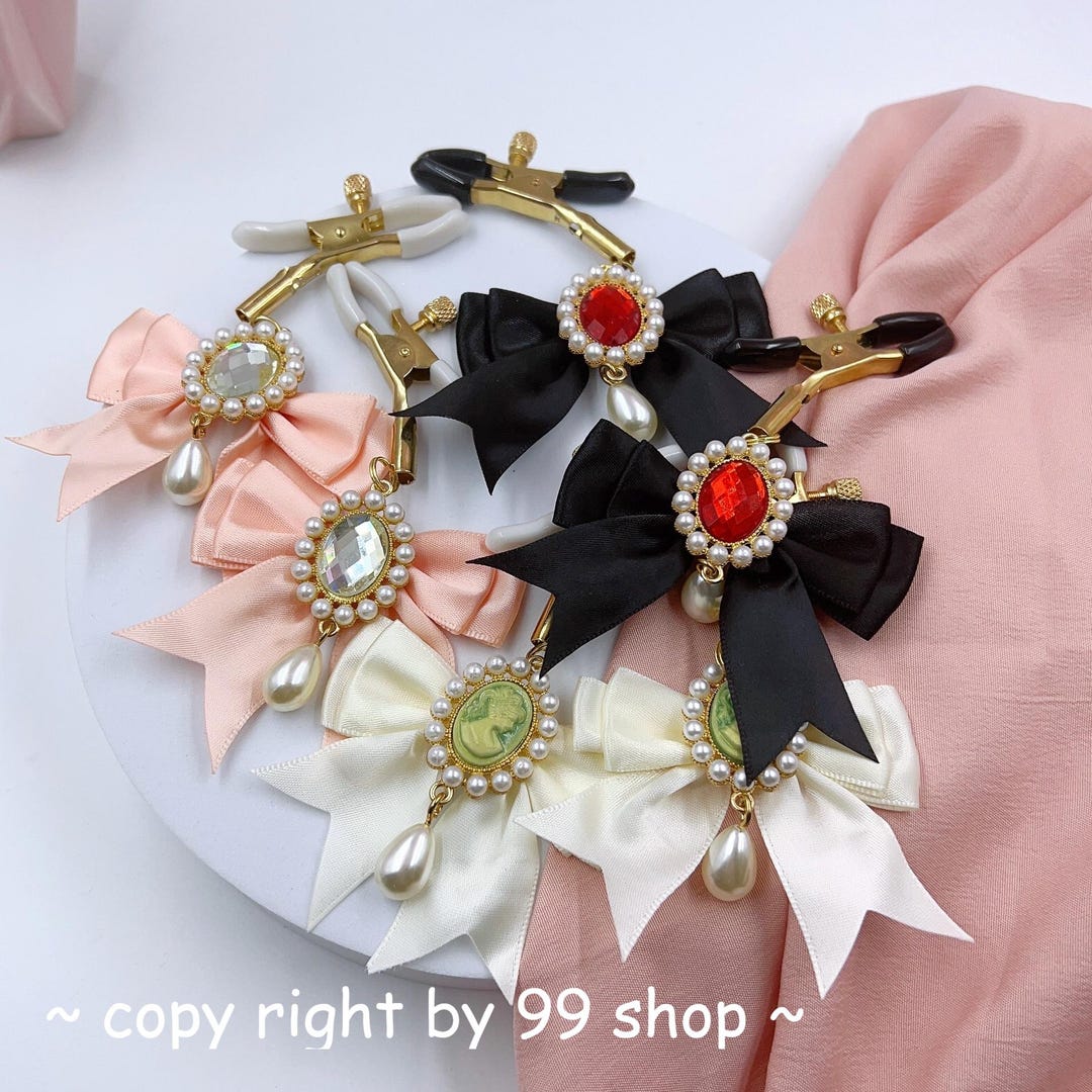 Bows Nipple Noose| Non Piercing Nipple Jewelry| Silicone Nipple Clamps BDSM Play Clamps, Nipple ...