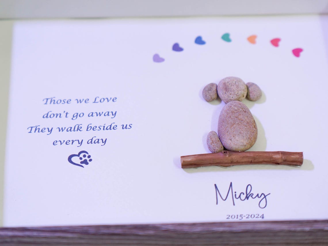 Pet Memorial Pebble Art Personalized Dog Loss Gift Pet Remembrance ...