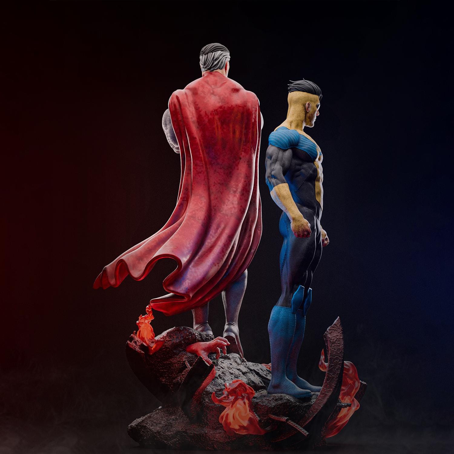 Omniman & Invincible Fanart STL Statue | Superhero Diorama (digital ...