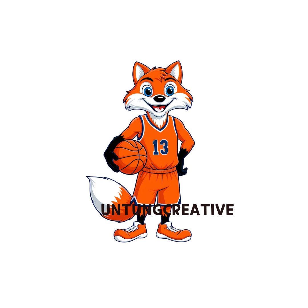 Fox Basketball Player Cartoon - 8 Character Art Vector | Fun Sports ...