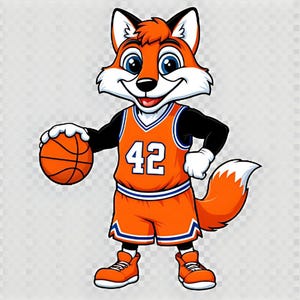 Fox Basketball Player Cartoon - 8 Character Art Vector | Fun Sports ...