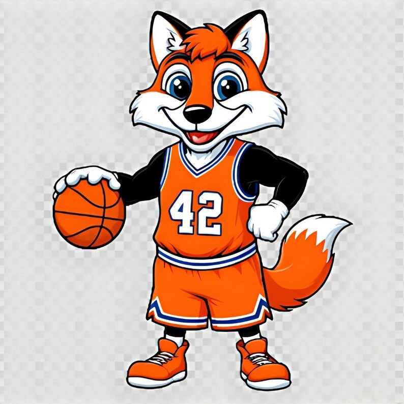 Fox Basketball Player Cartoon - 8 Character Art Vector | Fun Sports ...
