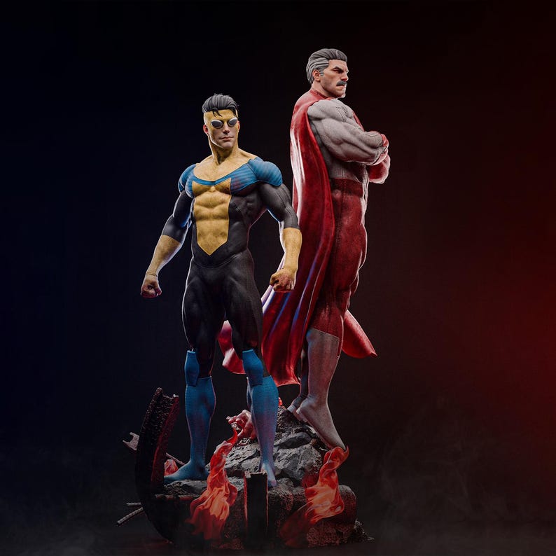 Omniman & Invincible Fanart STL Statue | Superhero Diorama (digital ...