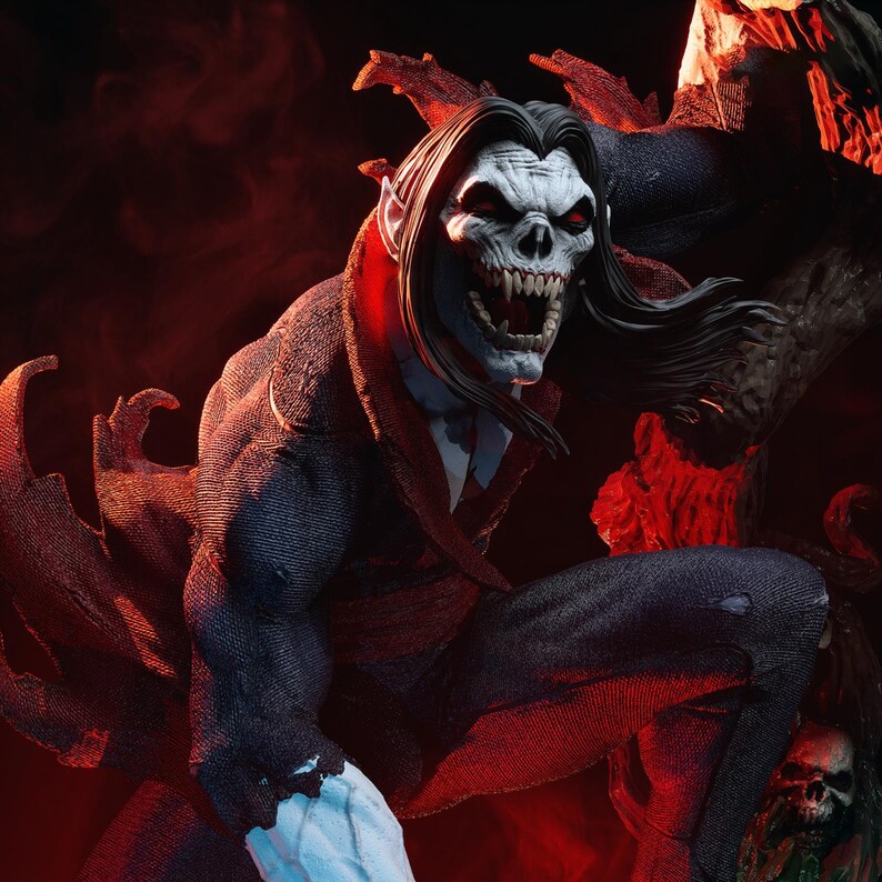 Morbius Fanart STL Statue | Gothic Diorama 3D Print File (1/6 Scale ...