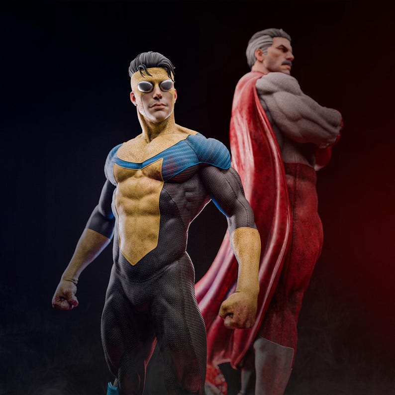 Omniman & Invincible Fanart STL Statue | Superhero Diorama (digital ...