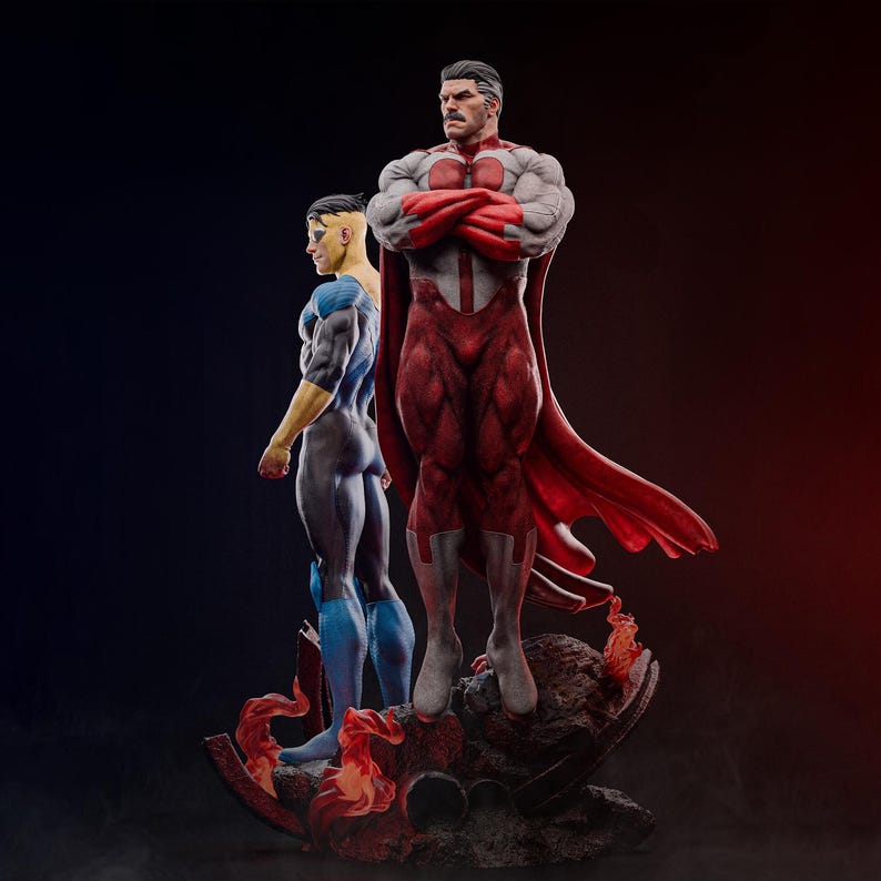 Omniman & Invincible Fanart STL Statue | Superhero Diorama (digital ...