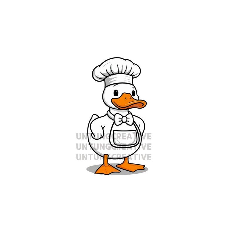 Duck Chef Cooking Mascot Cartoon - 10 Character Vector Illustrations in ...