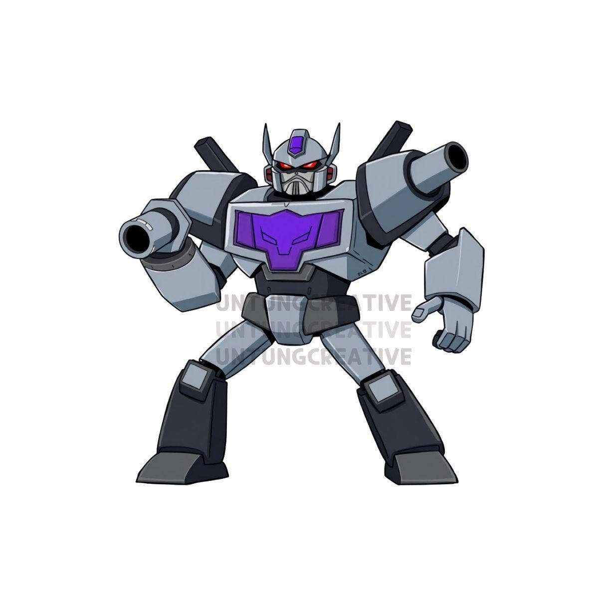 Retro Classic Megatron Robot Minifigure | 12 Vector Art Illustrations ...