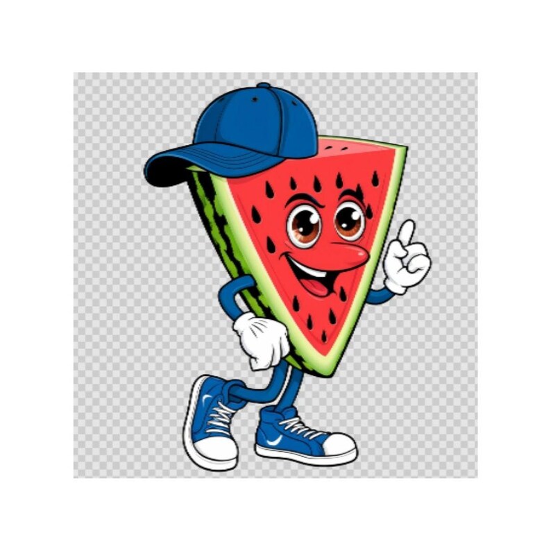 Cute Chibi Watermelon Fruit Vector Bundle - 8 Adorable Character ...