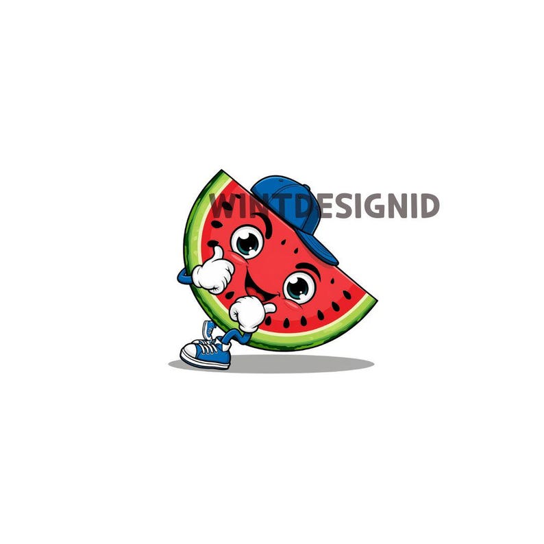 Cute Chibi Watermelon Fruit Vector Bundle - 8 Adorable Character ...