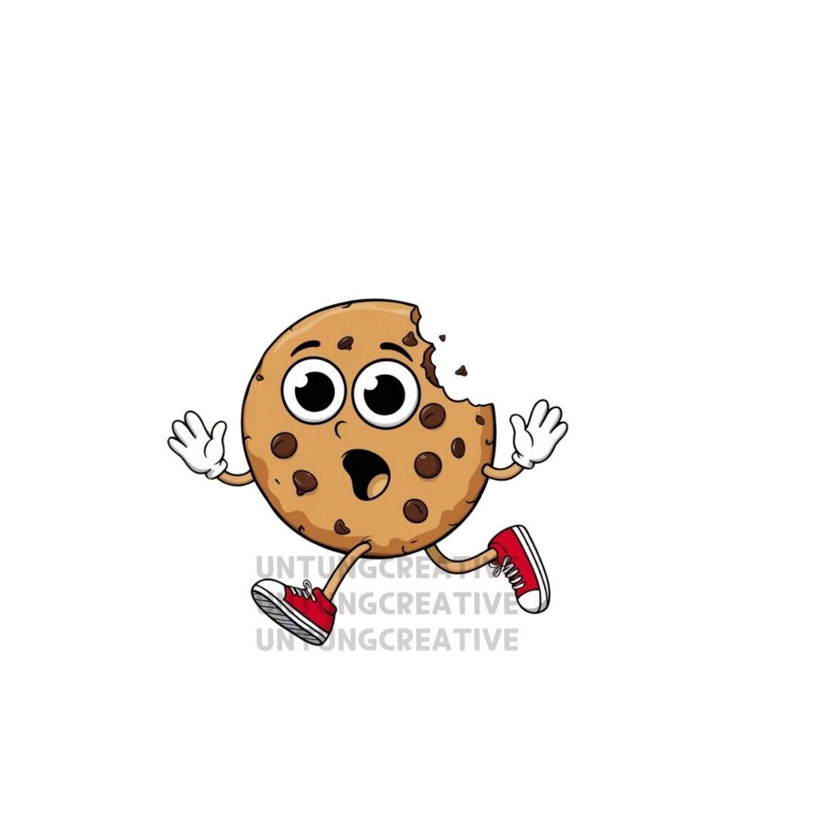 Bite Cookies Running Funny Cartoon Mascot - 8 Character Vector ...