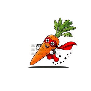 Carrot Superhero Vector Art Mascot Cartoon - 8 Fun Character ...