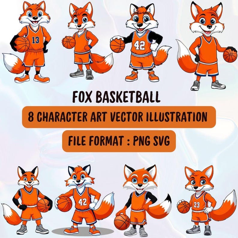 Fox Basketball Player Cartoon - 8 Character Art Vector | Fun Sports ...