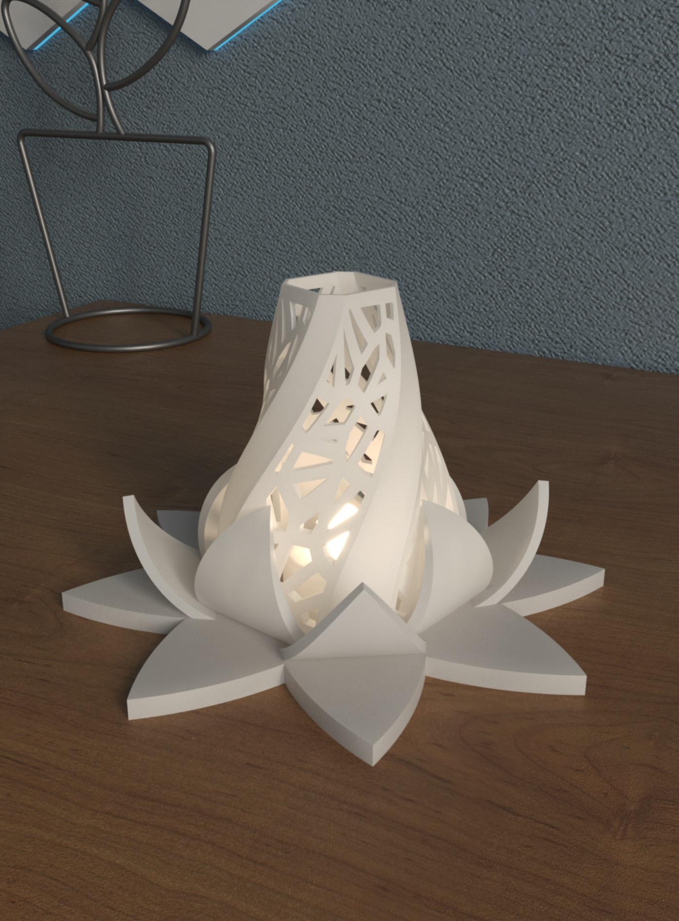 Lotus Flower Lamp STL File: 3D Print Home Decor (digital Download) - Etsy