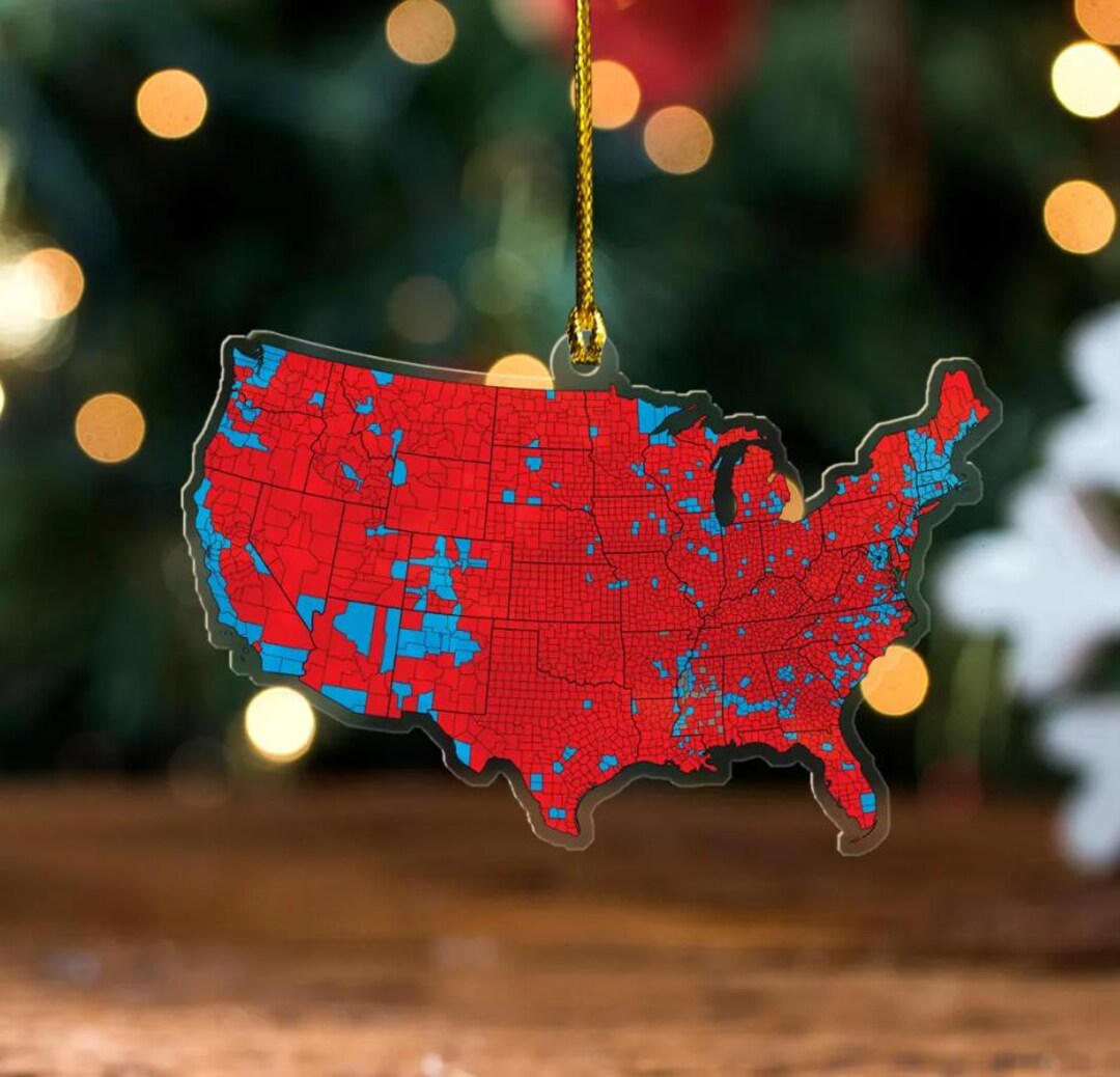 Donald Trump Election Results Map Ornament, US Presidential Election ...