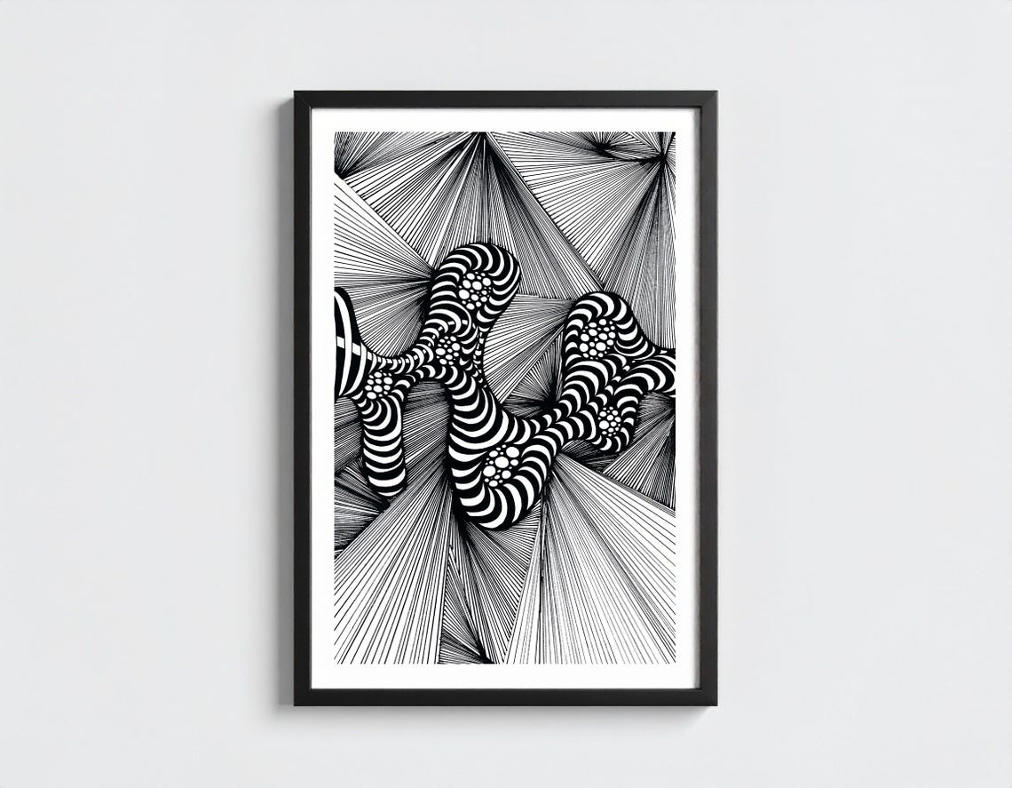 Hand-drawn Psychedelic Line Art by Kalin – 11x17 Fine Art Print, Trippy ...