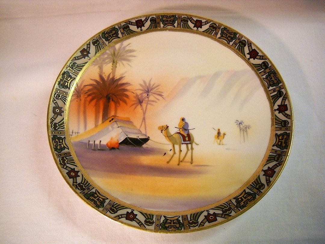 Antique Nippon Hand Painted Desert Scene Plate Egyptian Revival Art ...