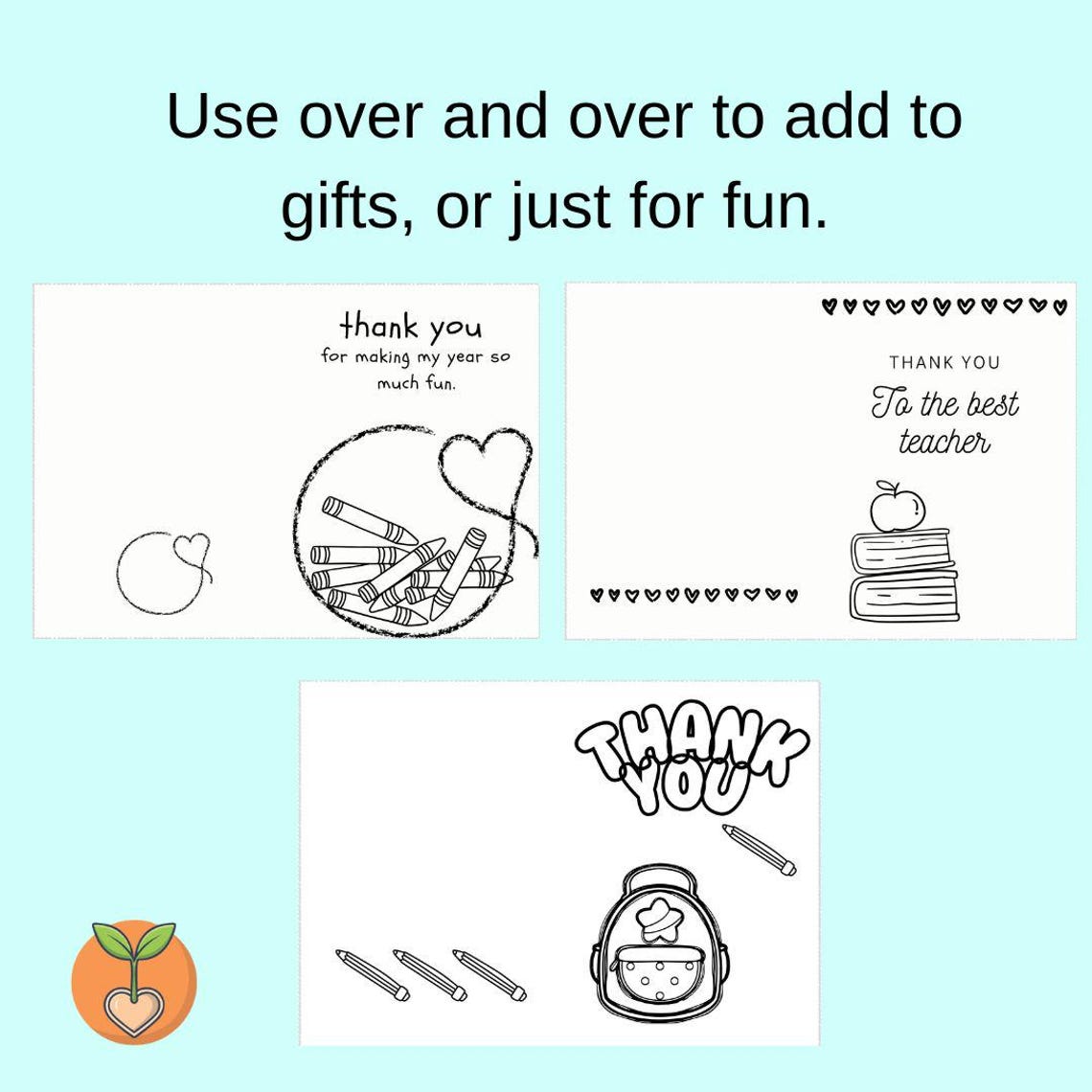 Printable Teacher's Thank You Cards for Children to Color at Home Print ...