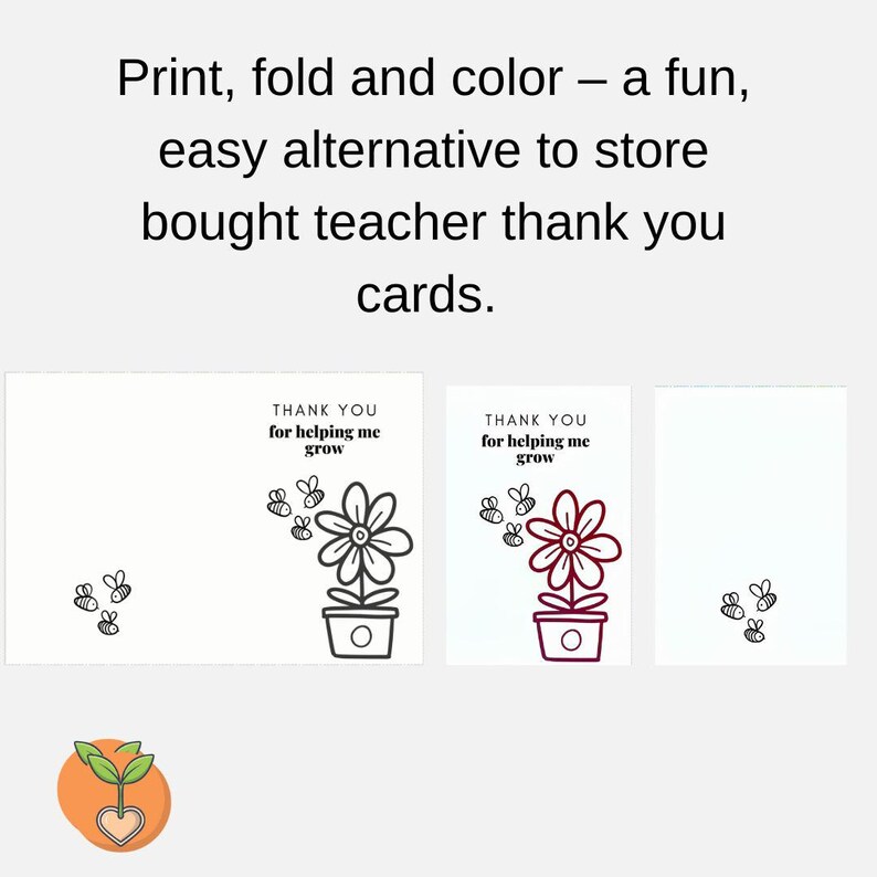 Printable Teacher's Thank You Cards for Children to Color at Home Print ...