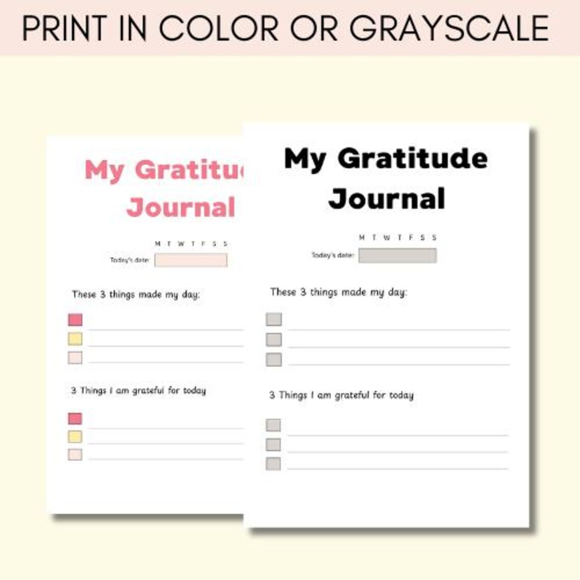 Printable Daily Gratitude Tracker - Etsy