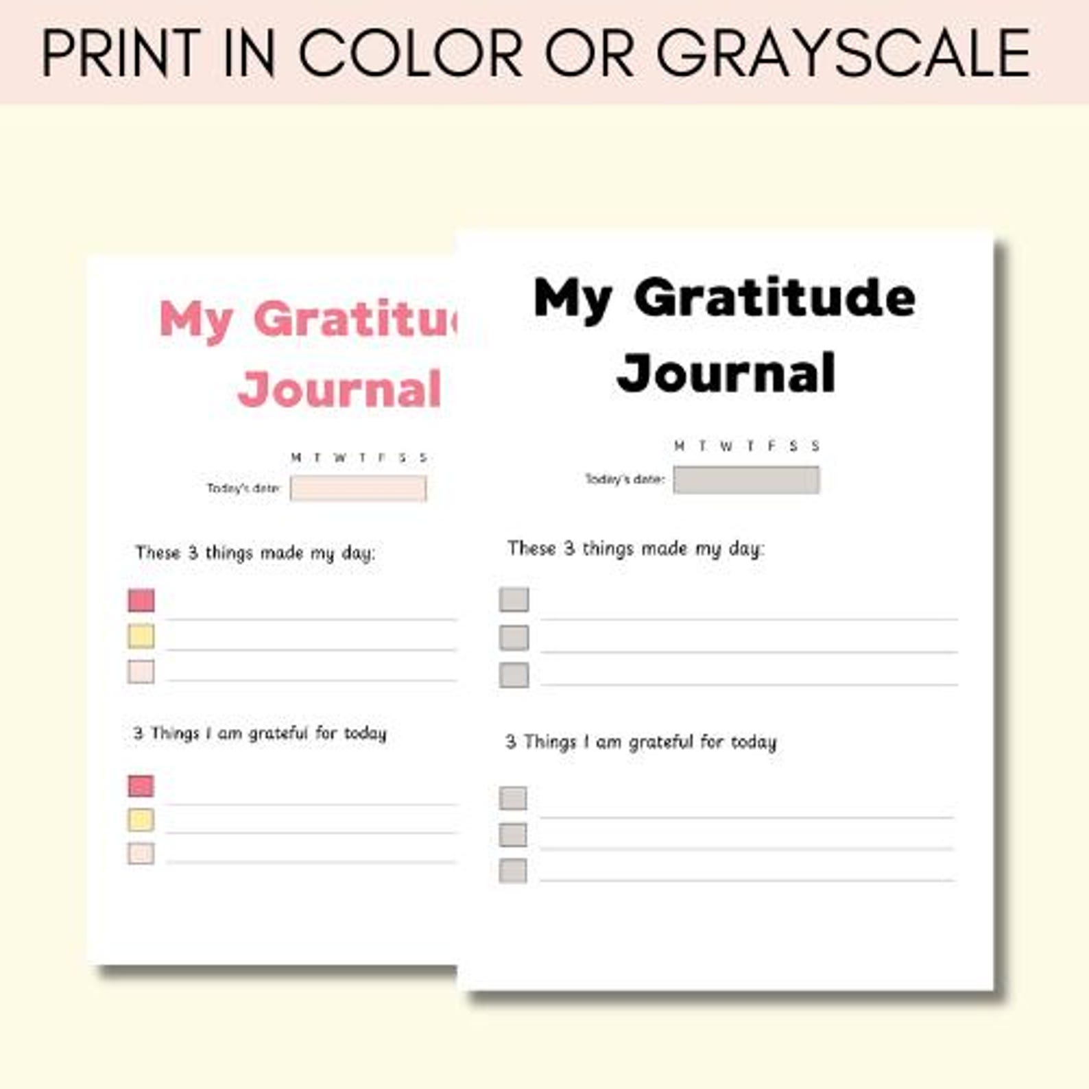 Printable Daily Gratitude Tracker - Etsy