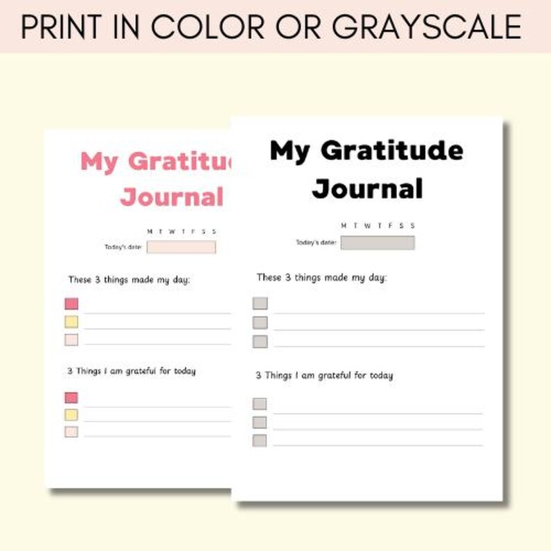 Printable Daily Gratitude Tracker - Etsy