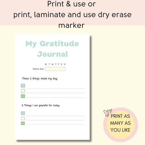 Printable Daily Gratitude Tracker - Etsy