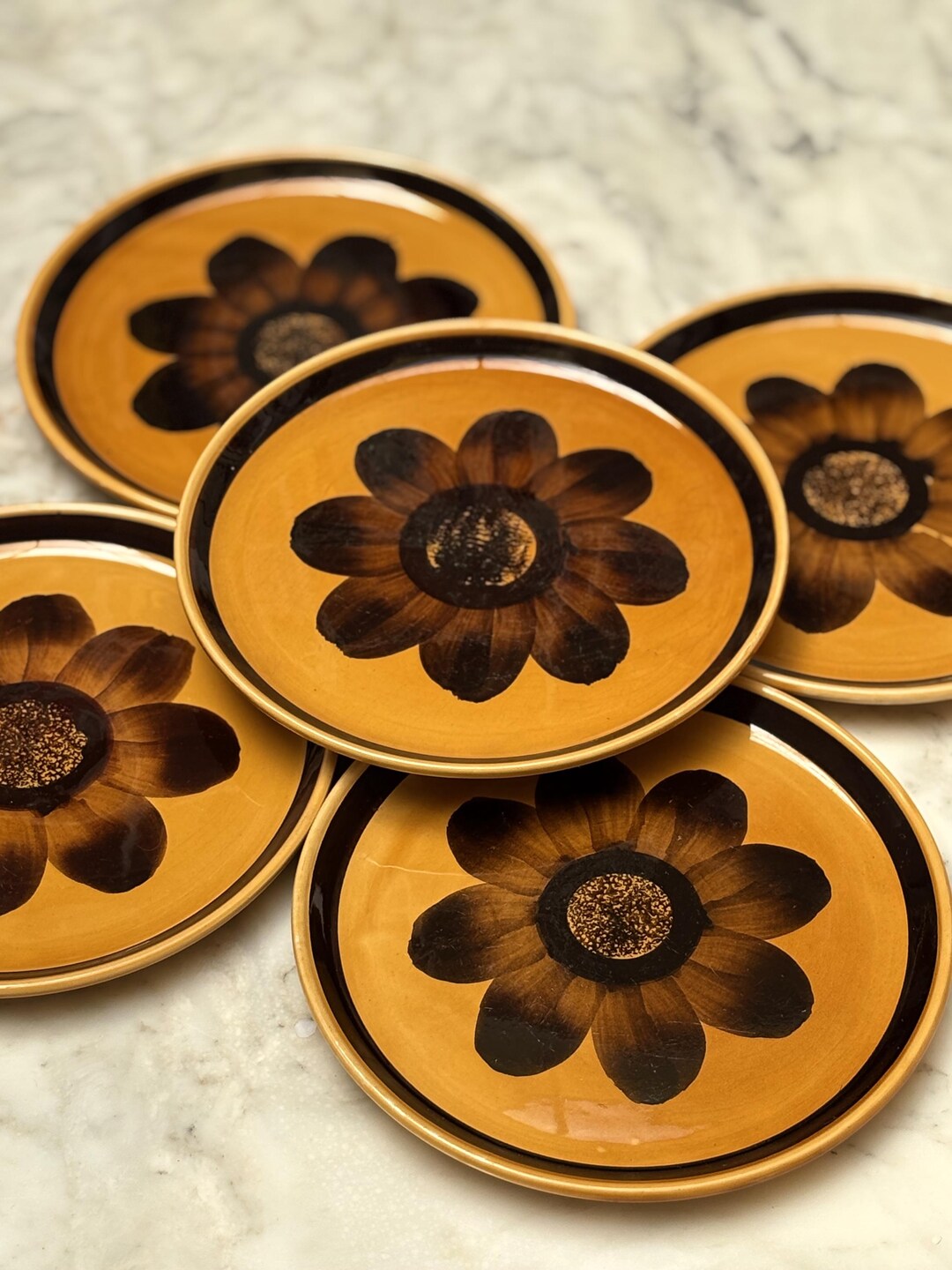 Set of 5 Vintage Ceramic Plates - Rimini Collection - Hand-painted ...