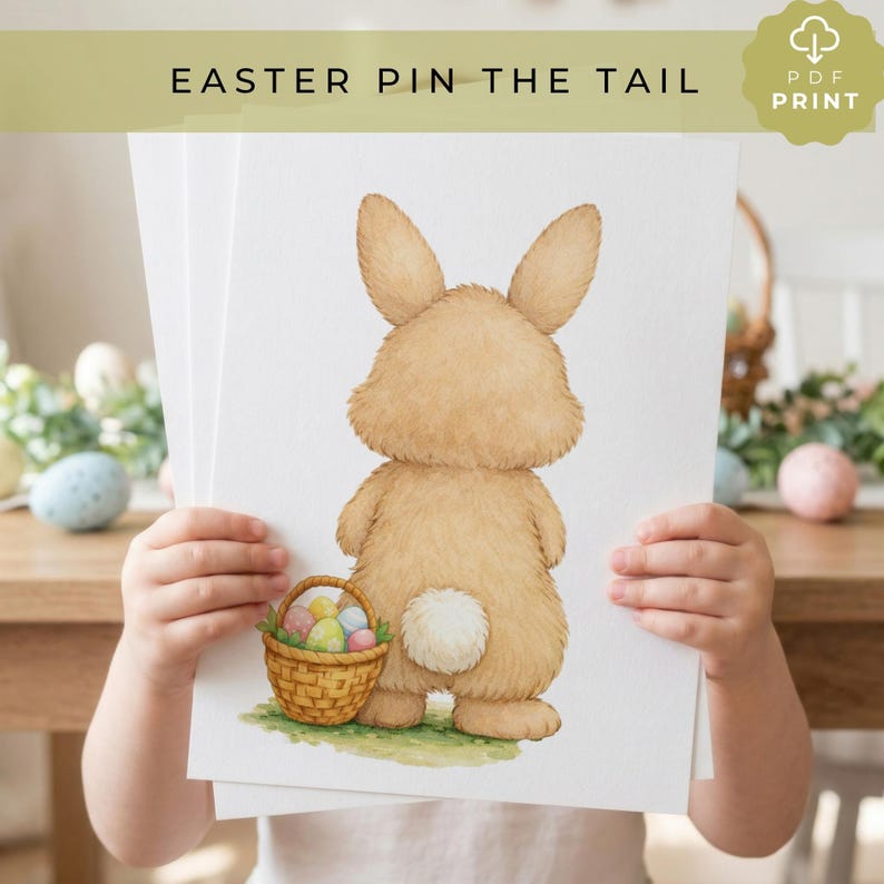 Kids Activity Sheets Pin the Tale Easter Theme, Printable PDF Party ...
