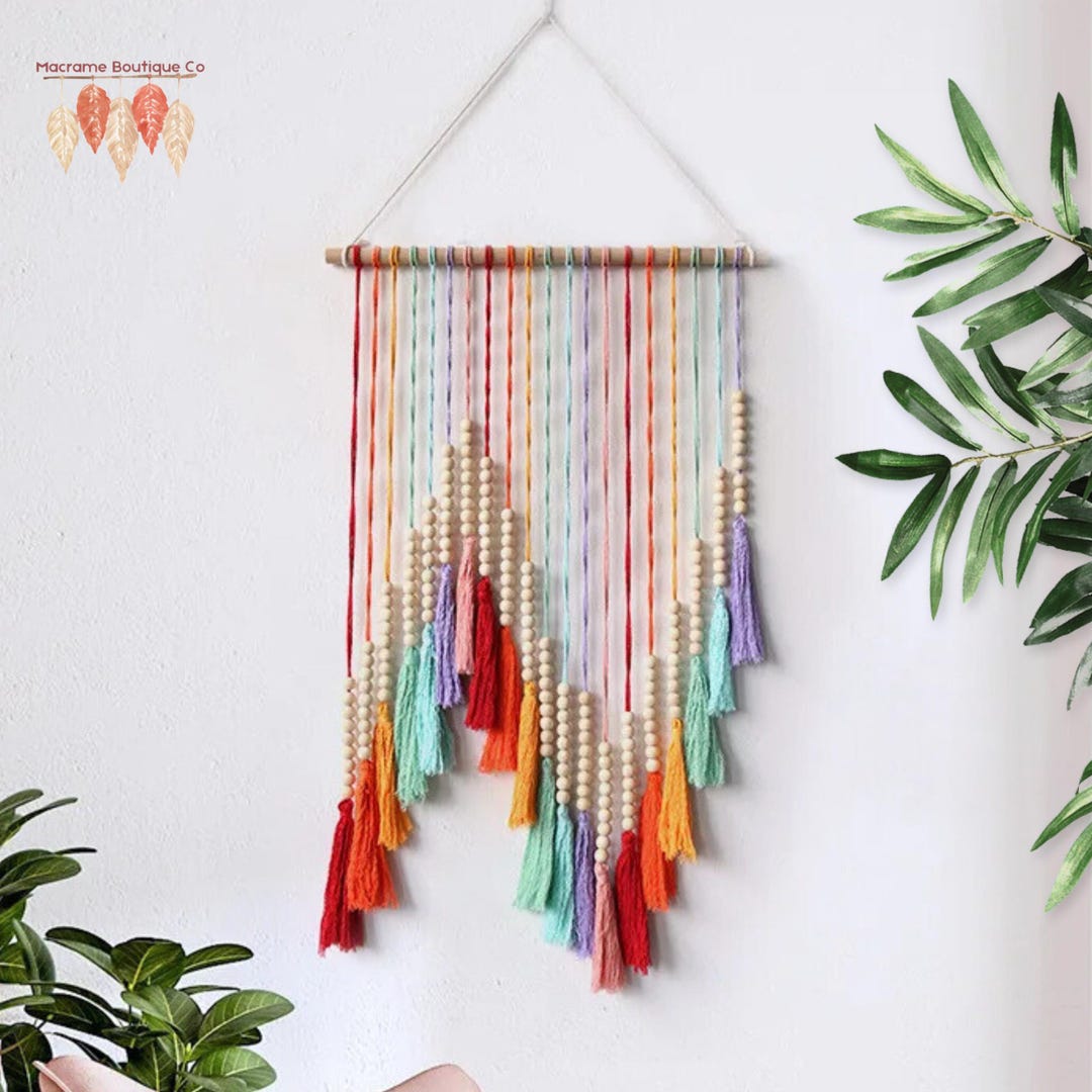 Colorful Macrame Art - Handcrafted Woven Wall Hanging for Unique Living ...