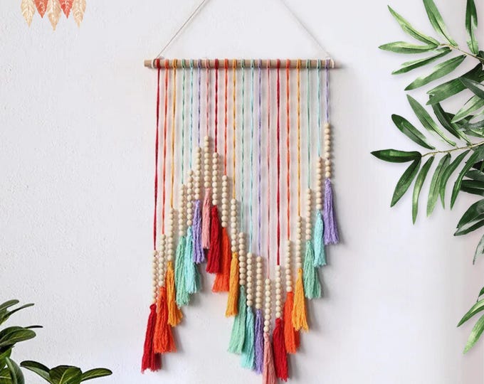 Colorful Macrame Art - Handcrafted Woven Wall Hanging for Unique Living ...