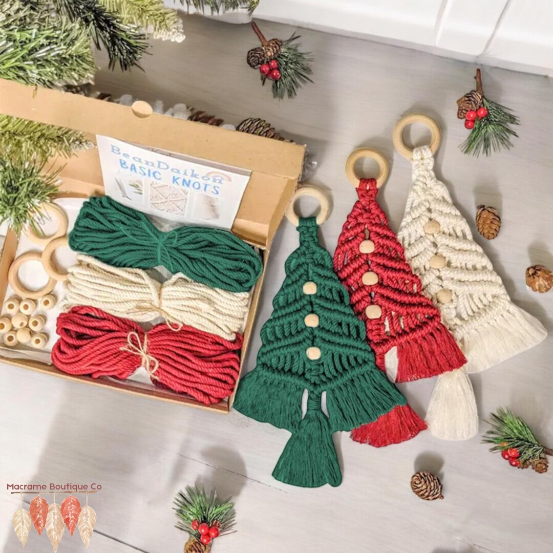DIY, Macrame Christmas Tree Kit Handcrafted Boho Decor for Unique Home ...