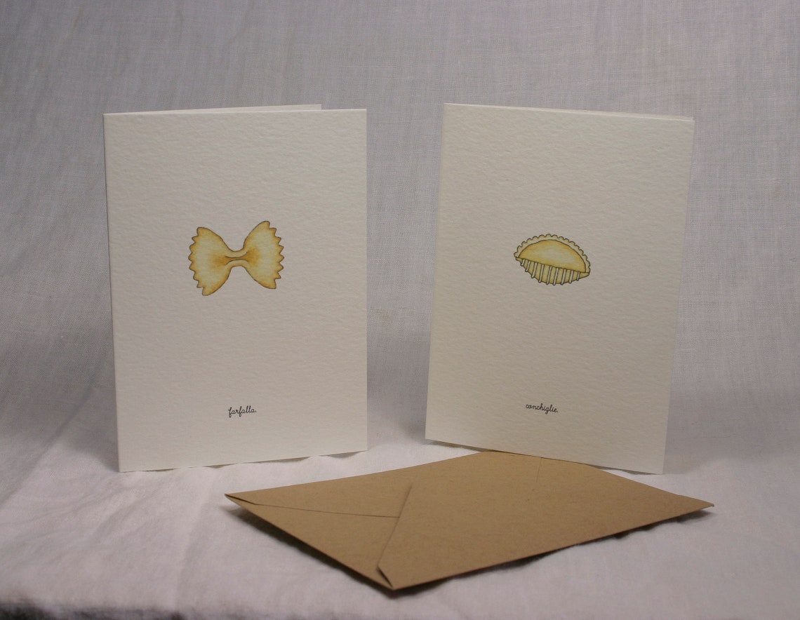 A Box of 6 Cards of Pasta We All Love. | Etsy