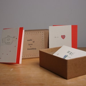 Box of 12 Tiny Cards of Love and Friendship - Etsy