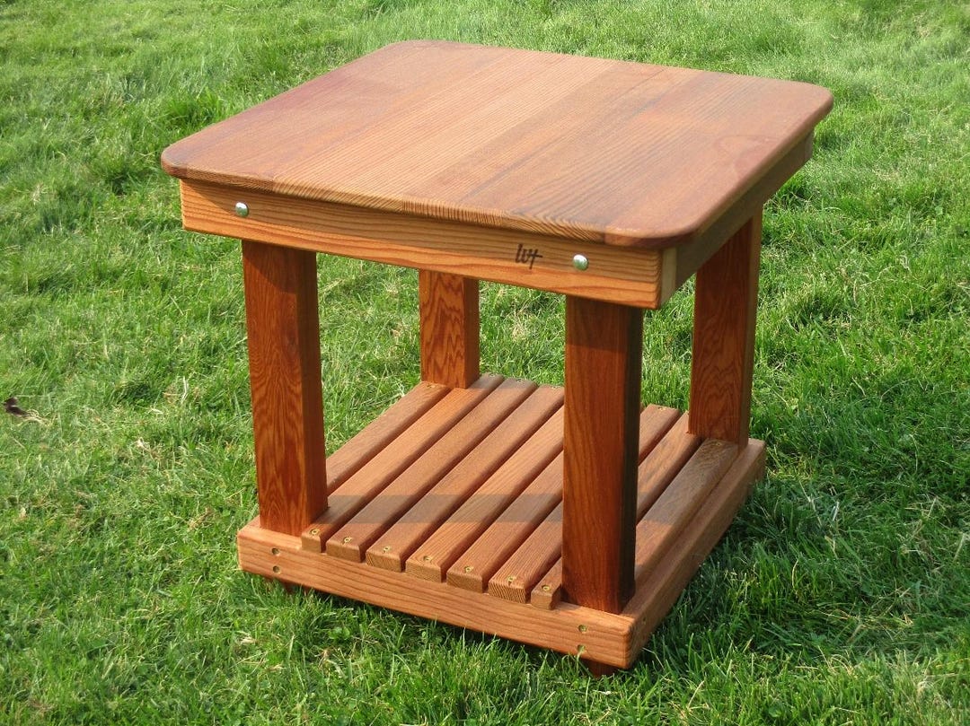 Handcrafted Old-growth Redwood End Table 22 X 22 - Etsy