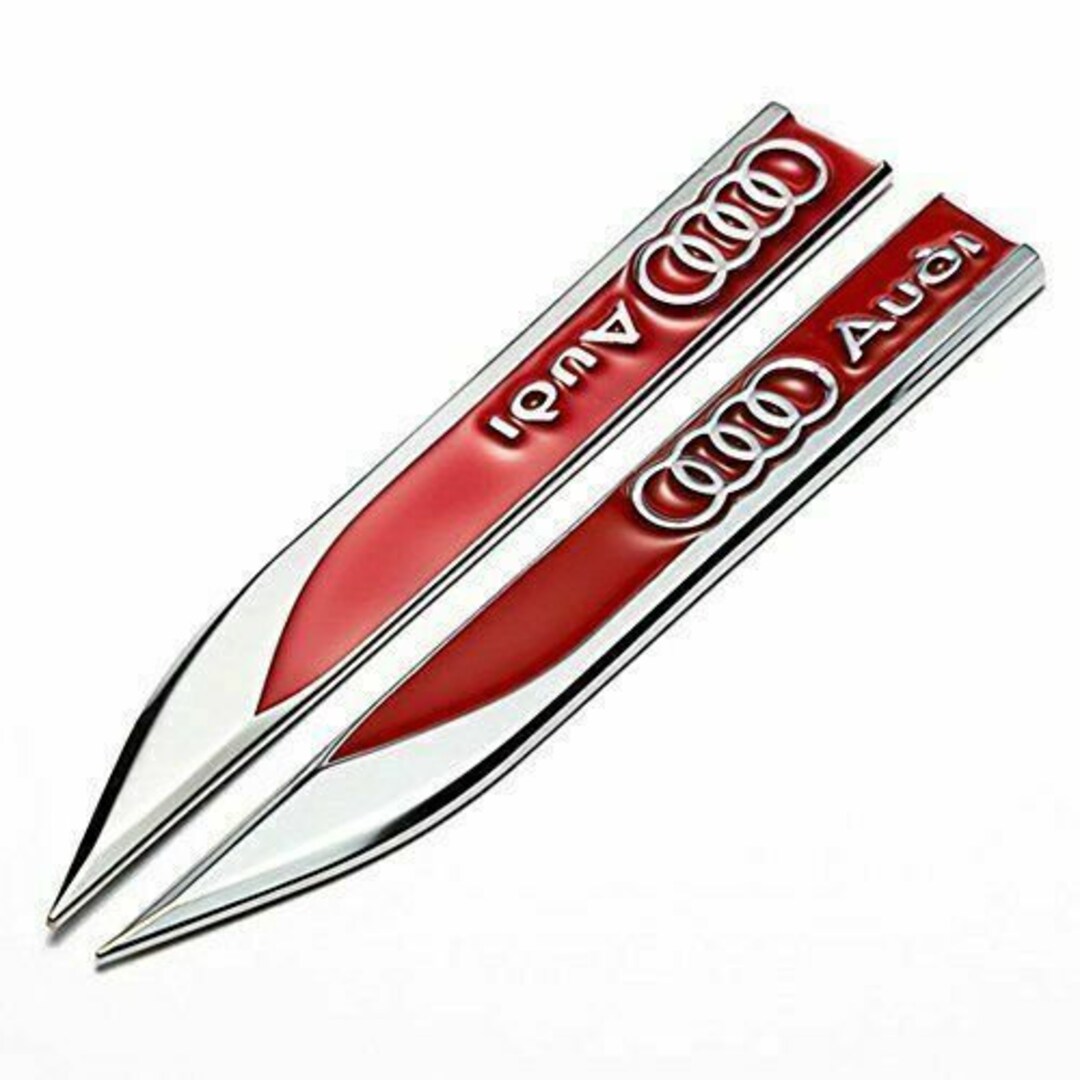 2x Audi Side Wing Fender Badges 3D Logo Badge Top Quality Red - Etsy