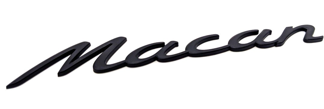 Macan Lettering Rear Tailgate Script Emblem Badge Black FOR PORSCHE ...