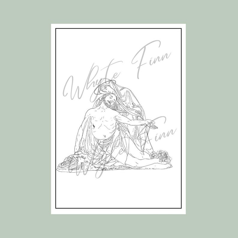 Pieta | Catholic Coloring Page | Printable Christian Coloring Book ...
