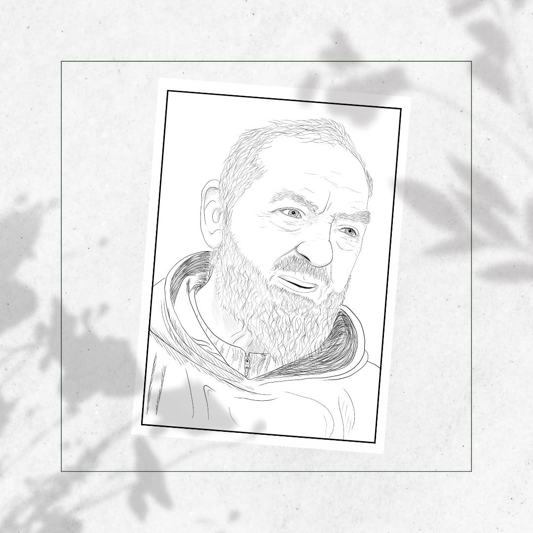 Padre Pio Catholic Coloring Page Printable Christian Coloring Book ...