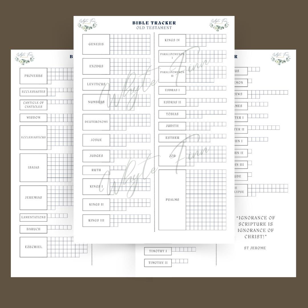 Bible Tracker | Printable Checklist With Books of the Bible & Book ...