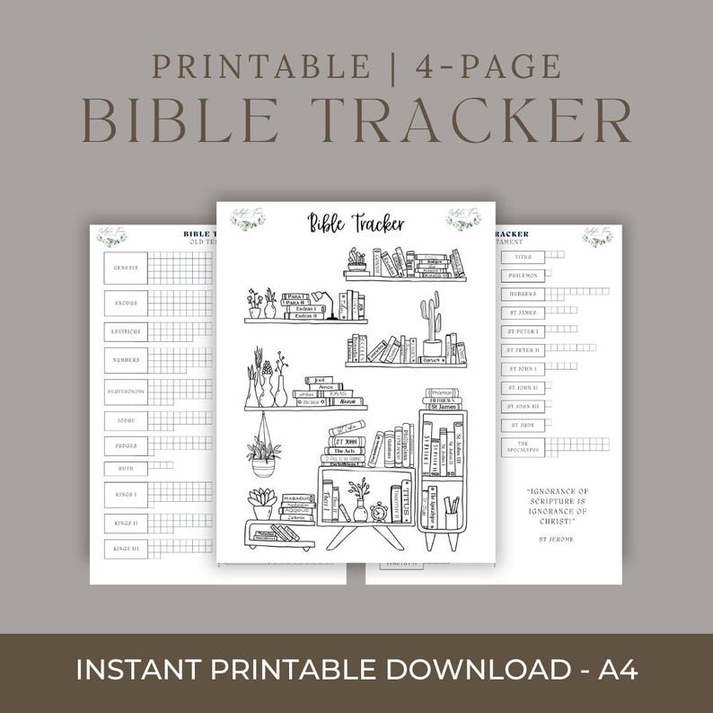Bible Tracker | Printable Checklist With Books of the Bible & Book ...