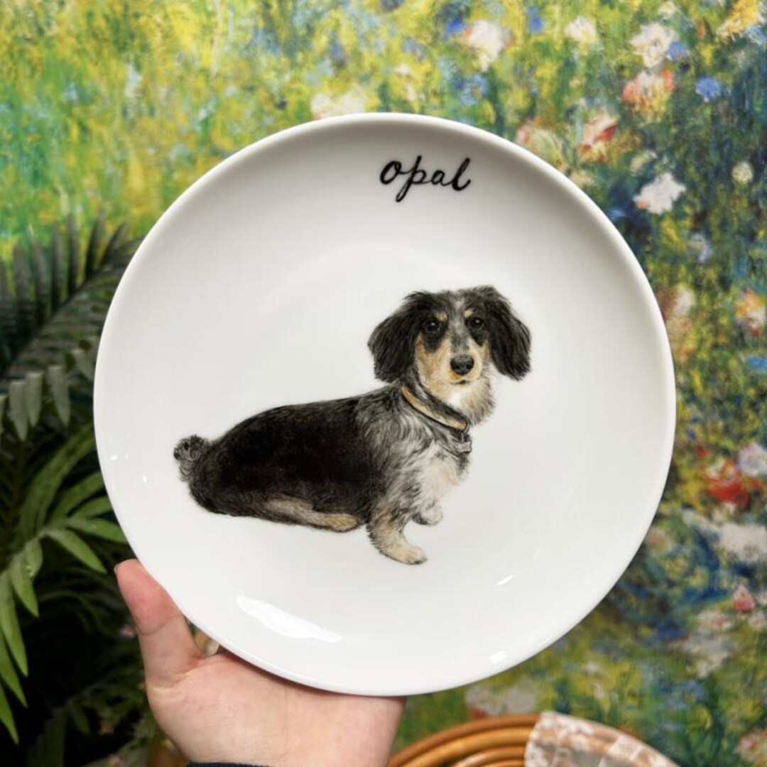 Custom Hand-painted Pet Plate – Personalized Pet Portrait Dish ...